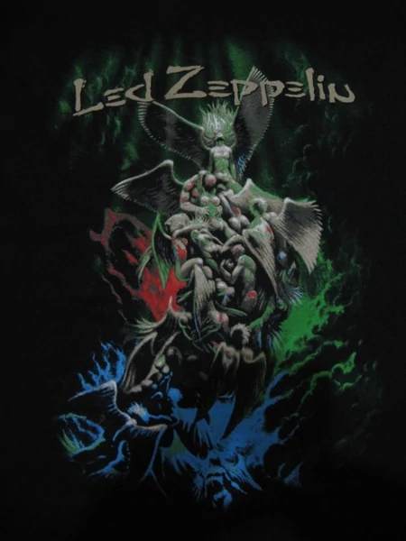 Led Zeppelin -Tower Of Angels Art Within Blue & Green Smoke Under Logo ...