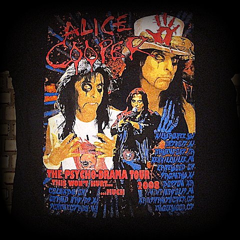 Alice Cooper - Vintage Two Sided Printed 2008 Tour Shirt